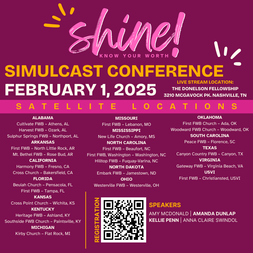 Shine Locations Poster | Women Nationally Active for Christ